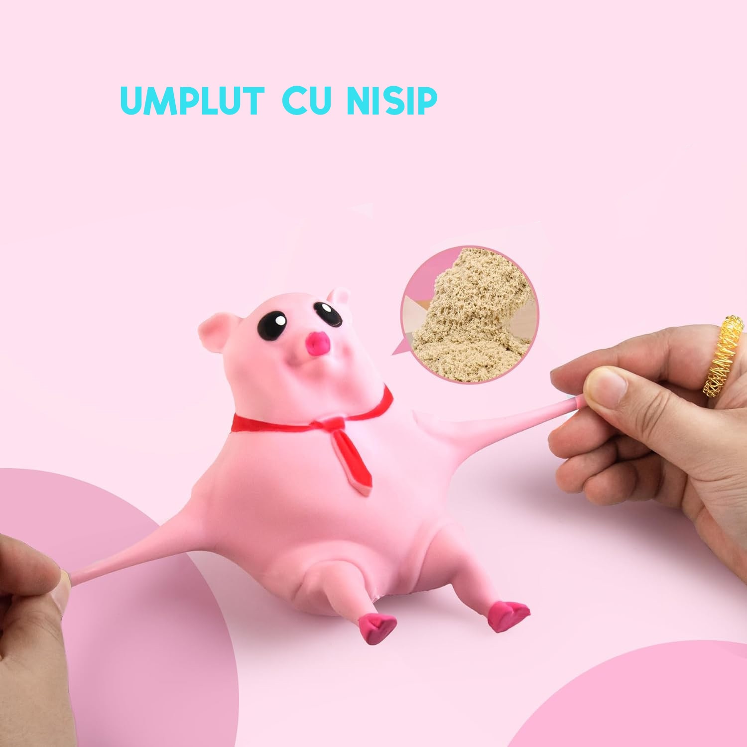 Jucarie Senzoriala Antistres Squishy Splash Pig Porc cu cravata, 20x14 ...