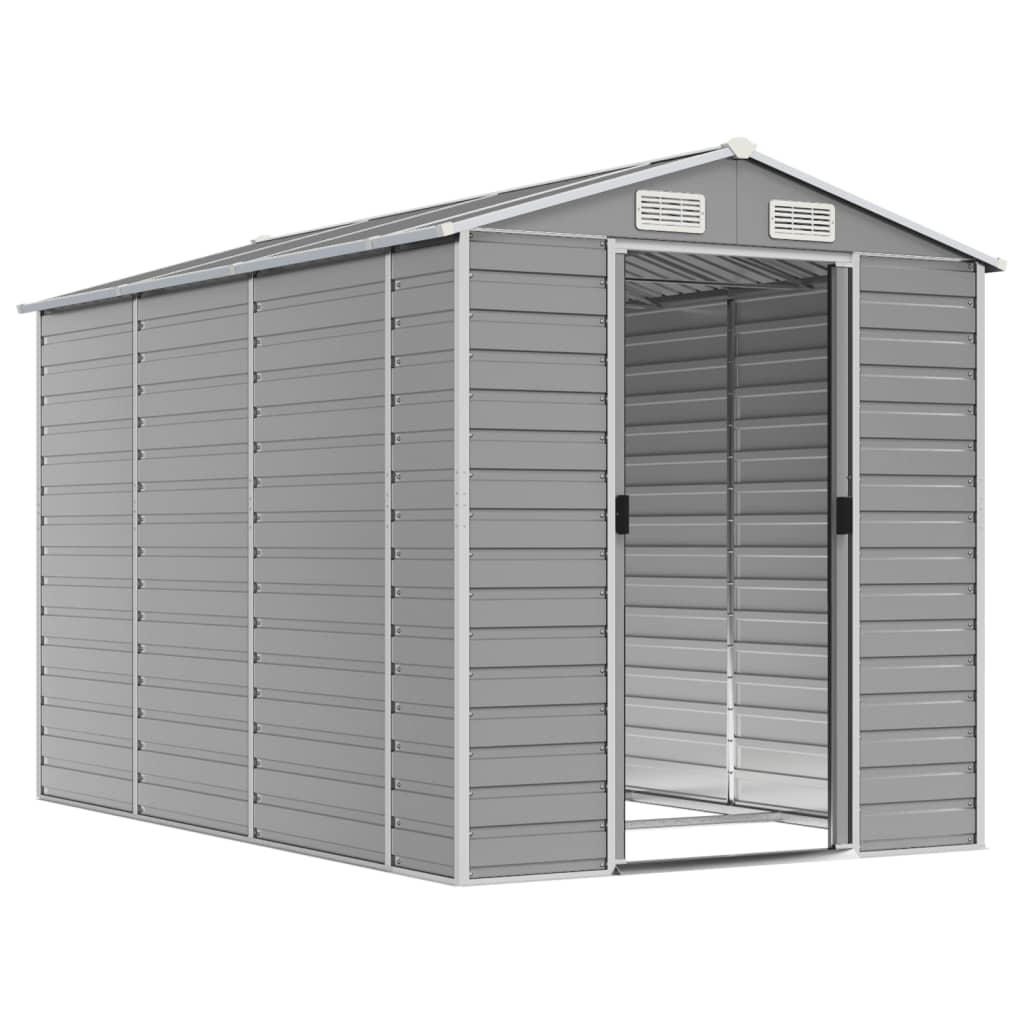 Sopron de gradina vidaXL, gri deschis, 191x300x198 cm, otel galvanizat ...