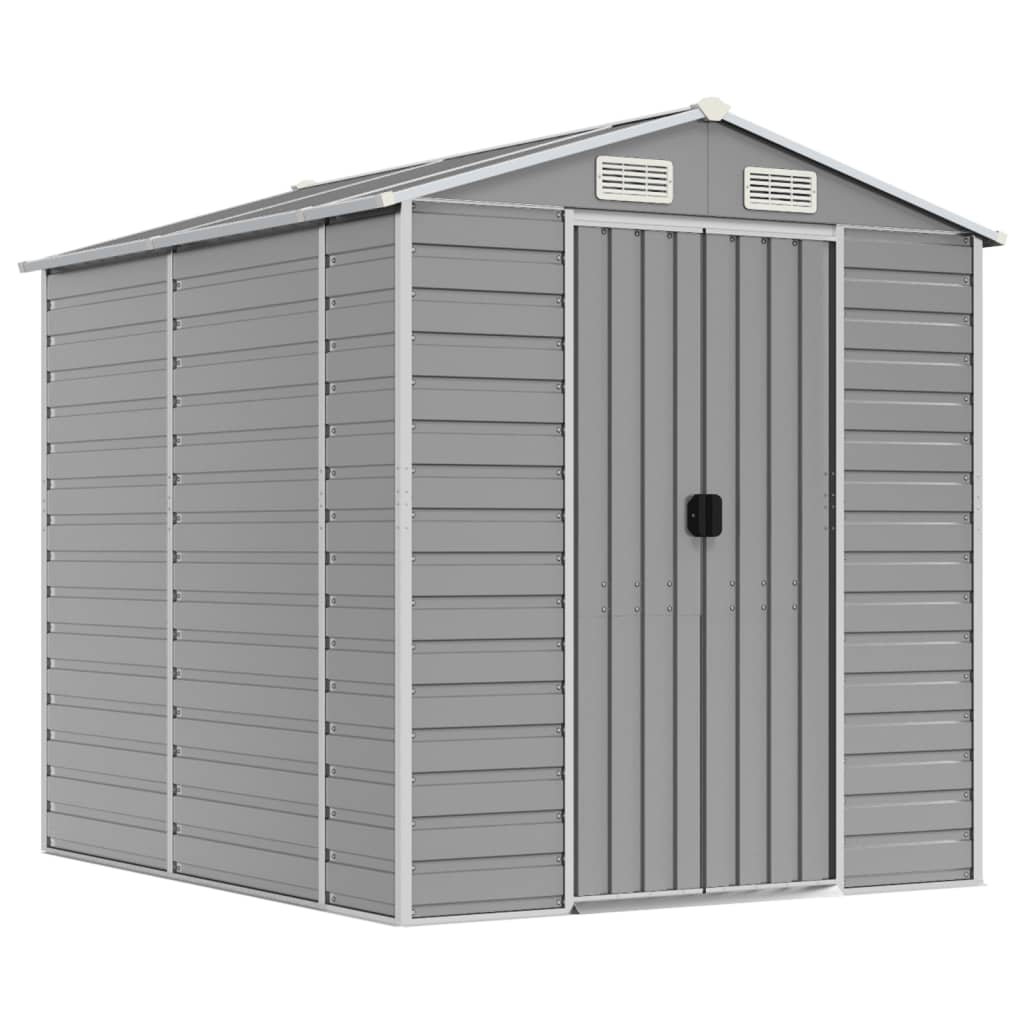 Sopron de gradina vidaXL, gri deschis, 191x215x198 cm, otel galvanizat ...