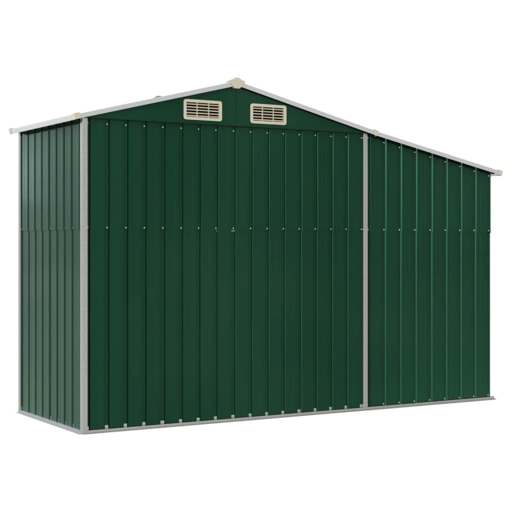 Sopron de gradina vidaXL, verde, 277x93x179 cm, otel zincat, 44.74 kg ...
