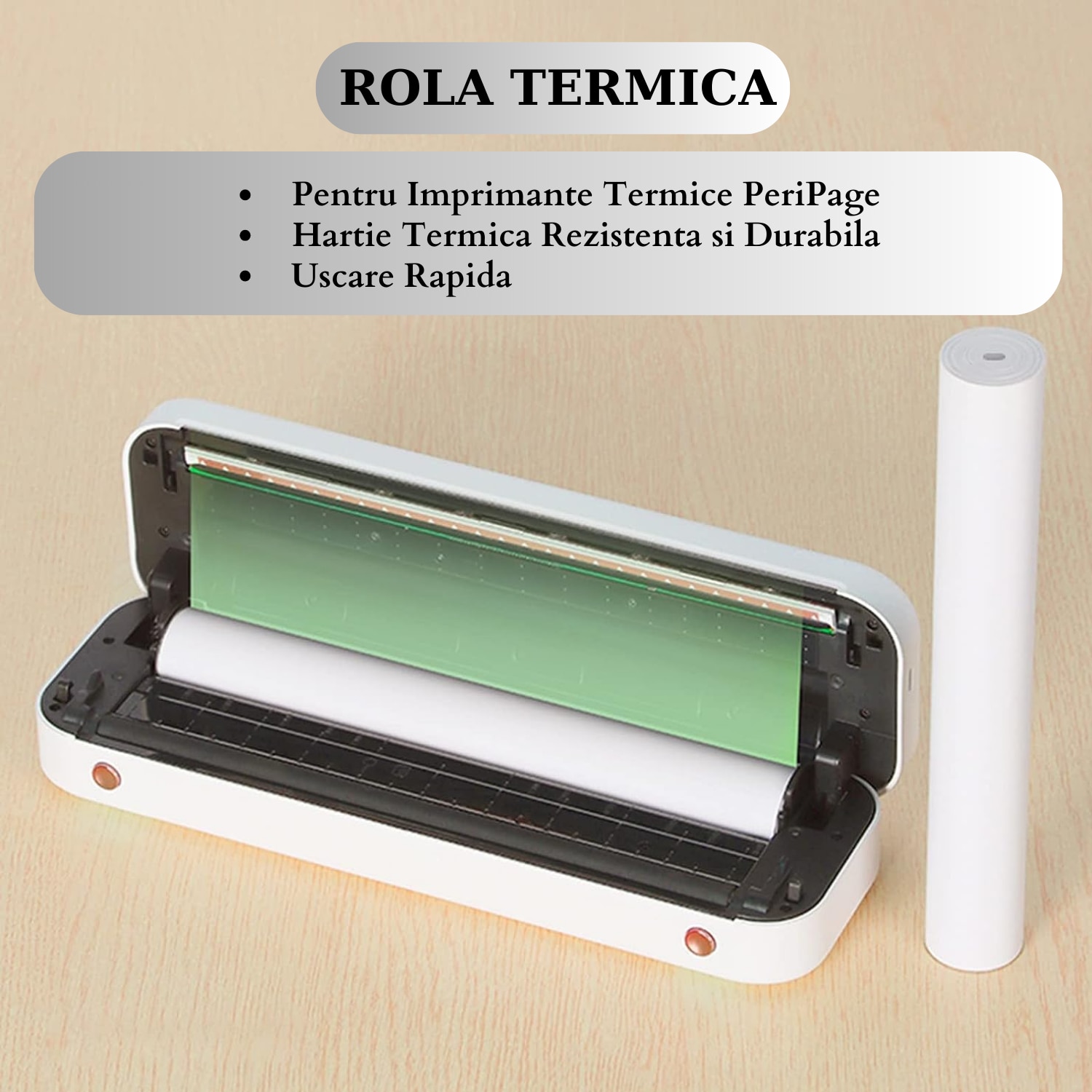 Rola de Hartie Termica A4 PeriPage, 2 Role, Hartie Speciala ...