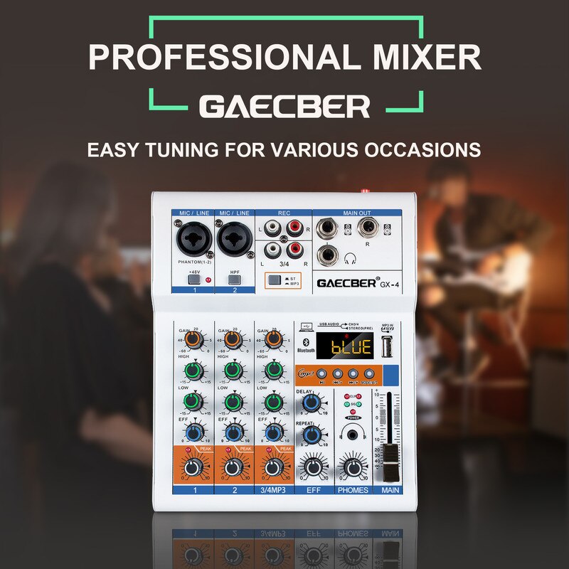 Mixer audio cu 4 canale inregistrare, USB, Argintiu - eMAG.ro