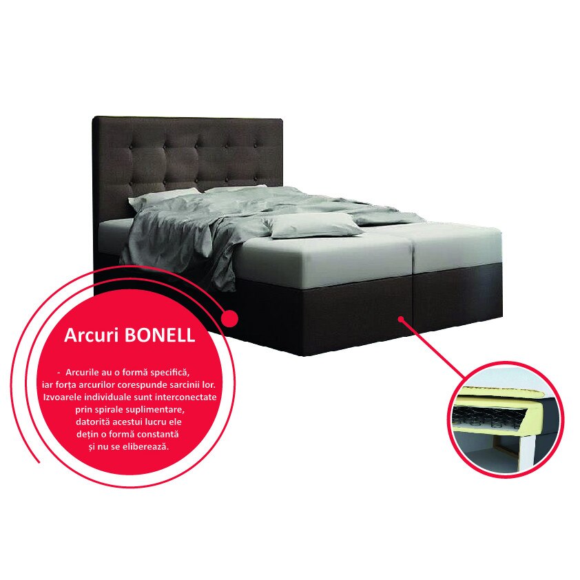 Pat tapitat DOUBLE 1, Cosmic800, 180x200 - eMAG.ro