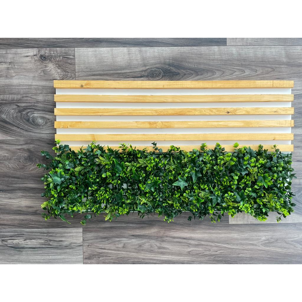 Cuier cu riflaje si iarba Mobleto®, panou decorativ 100 cm x 55 cm alb ...