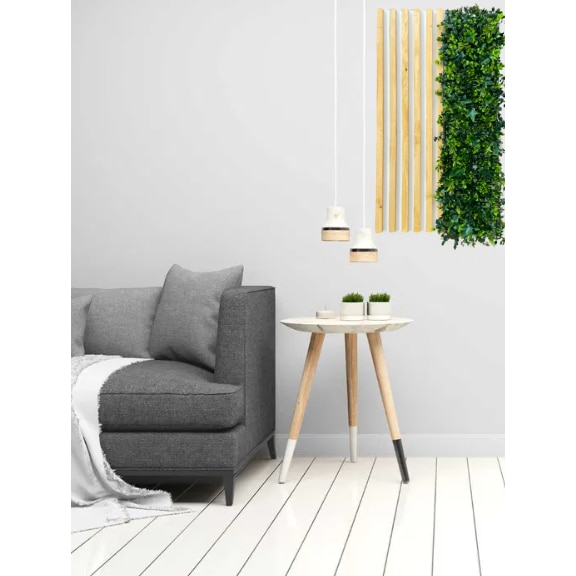 Cuier cu riflaje si iarba Mobleto®, panou decorativ 100 cm x 55 cm alb ...