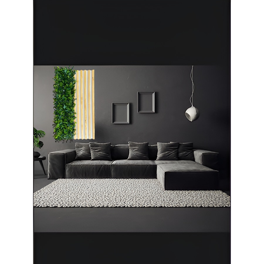 Cuier cu riflaje si iarba Mobleto®, panou decorativ 100 cm x 55 cm alb ...