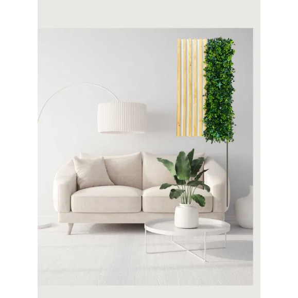 Cuier cu riflaje si iarba Mobleto®, panou decorativ 100 cm x 55 cm alb ...