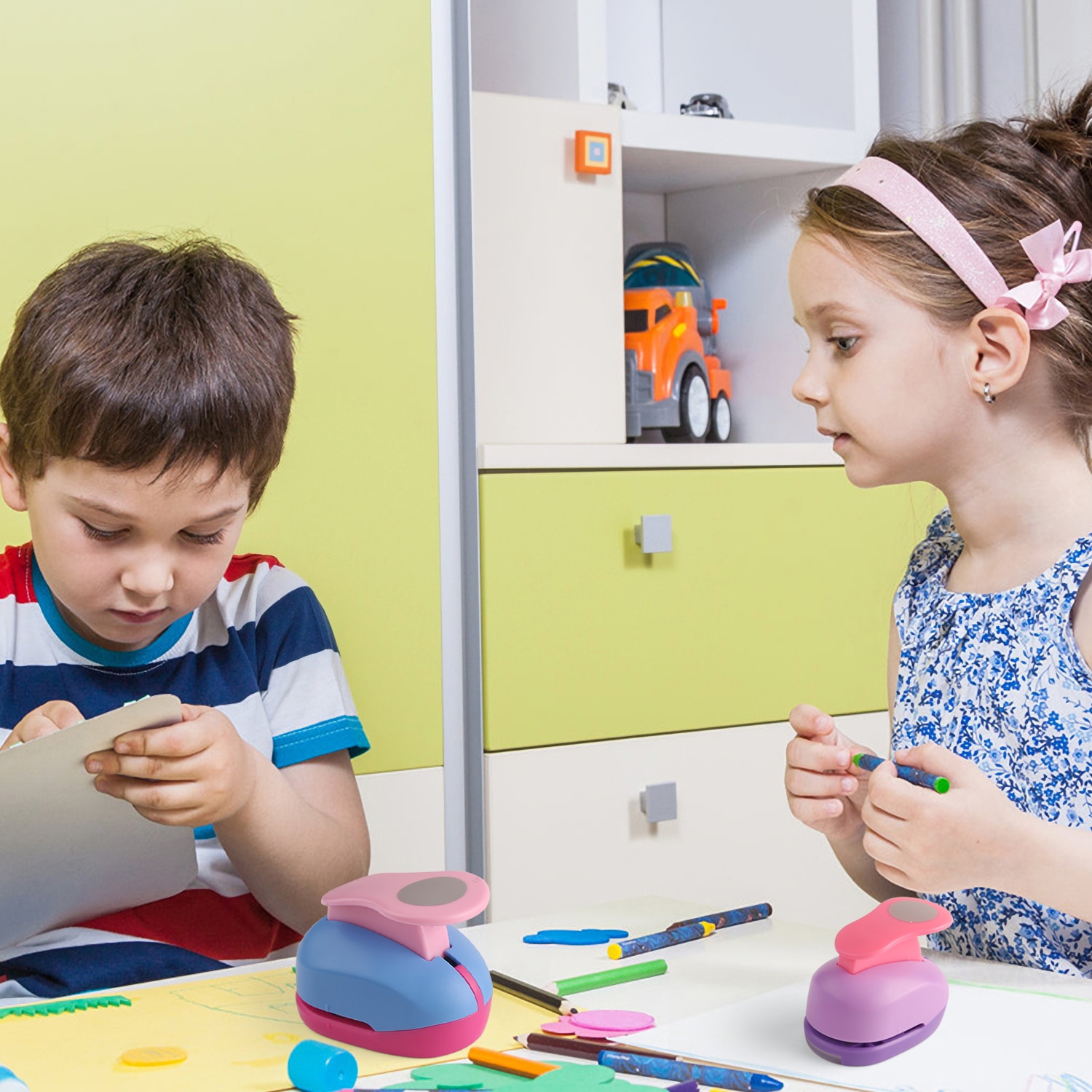 Set 4 Perforator Hobby, NIERBO®, Model Rotund, Plastic/Metal, Perforare ...