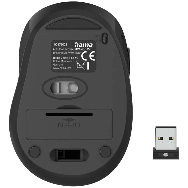 Mouse Hama Wireless Optic Cu 6 Butoane Mw-400 V2, Ergonomic, Receiver ...