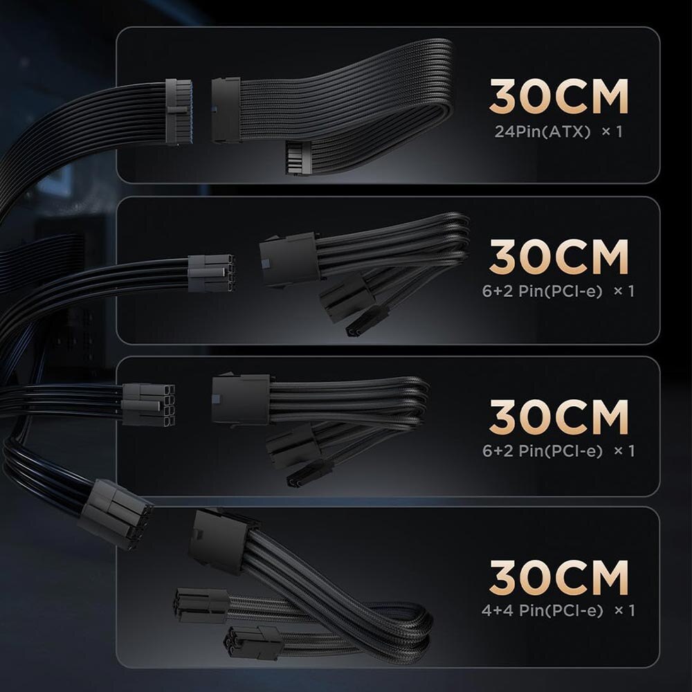 Set Prelungire Cabluri Sursa ATX, Asiahorse, Kit Extender, 1x 24 Pini ...