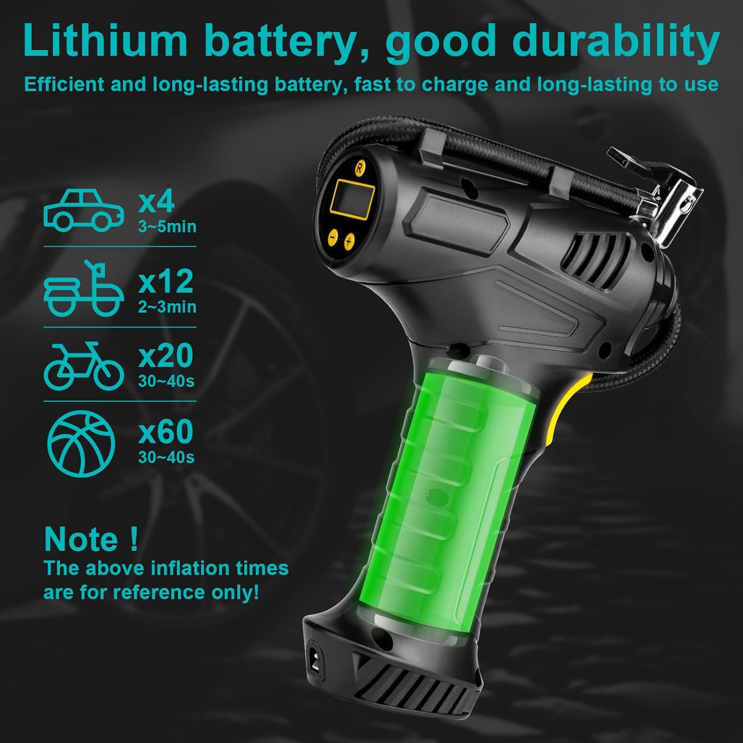 Mini Compresor Auto Portabil cu Acumulator, Maxim 10 BAR / 150 PSI ...