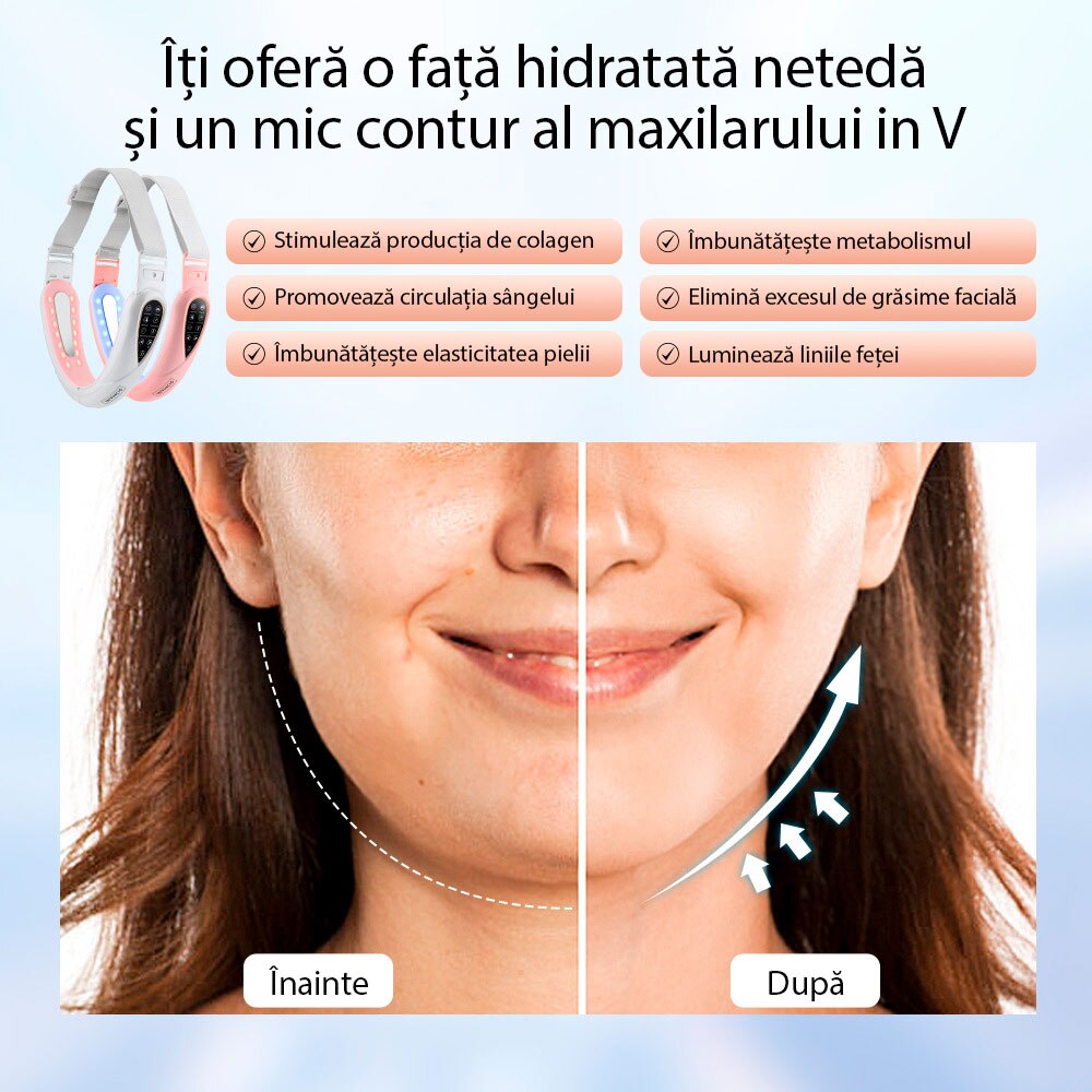 Уред за лифтинг на лице INVINCIO Slim Face Plus, фотонна терапия, масаж ...