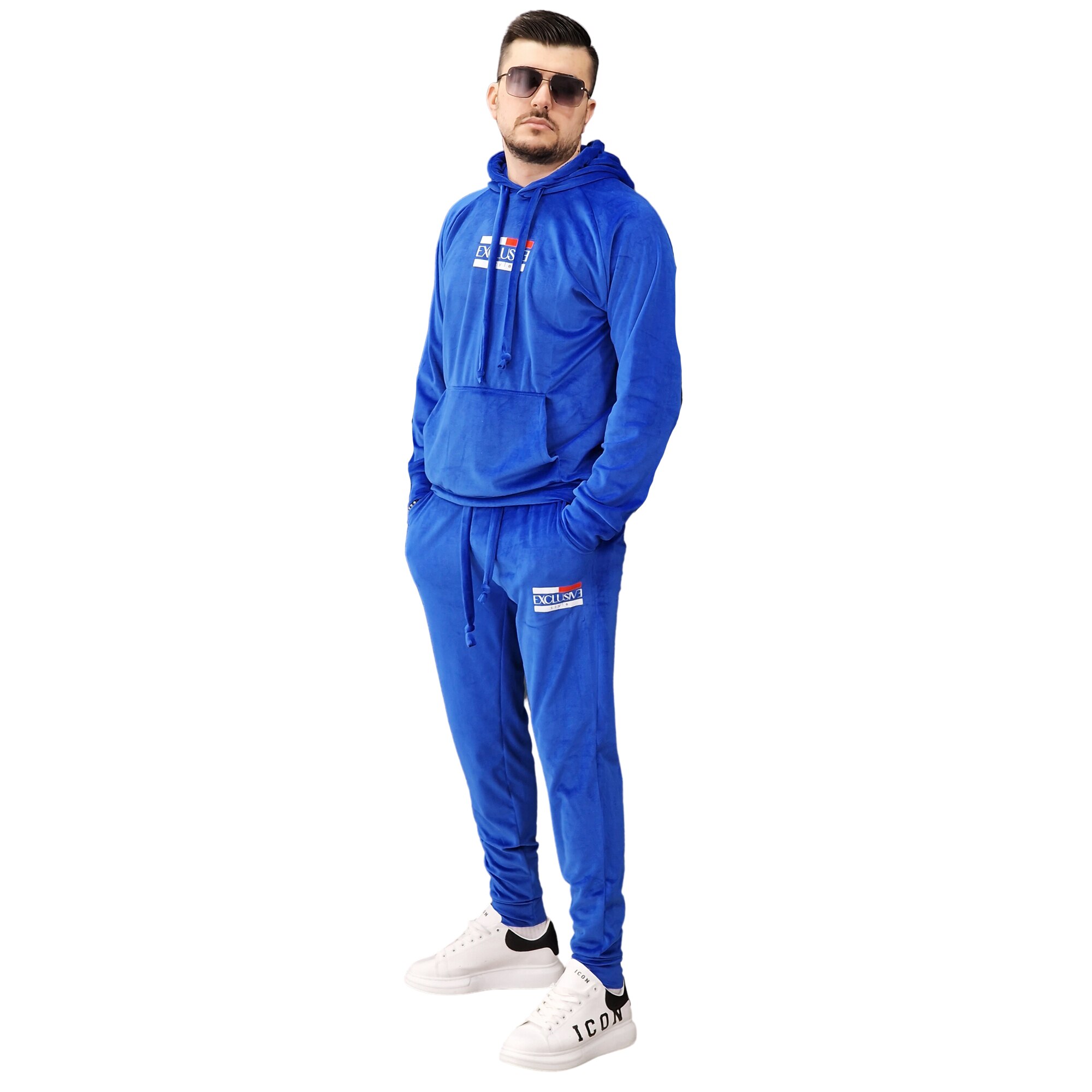 Trening barbatesc VEx, Catifea, XXL, Albastru - eMAG.ro