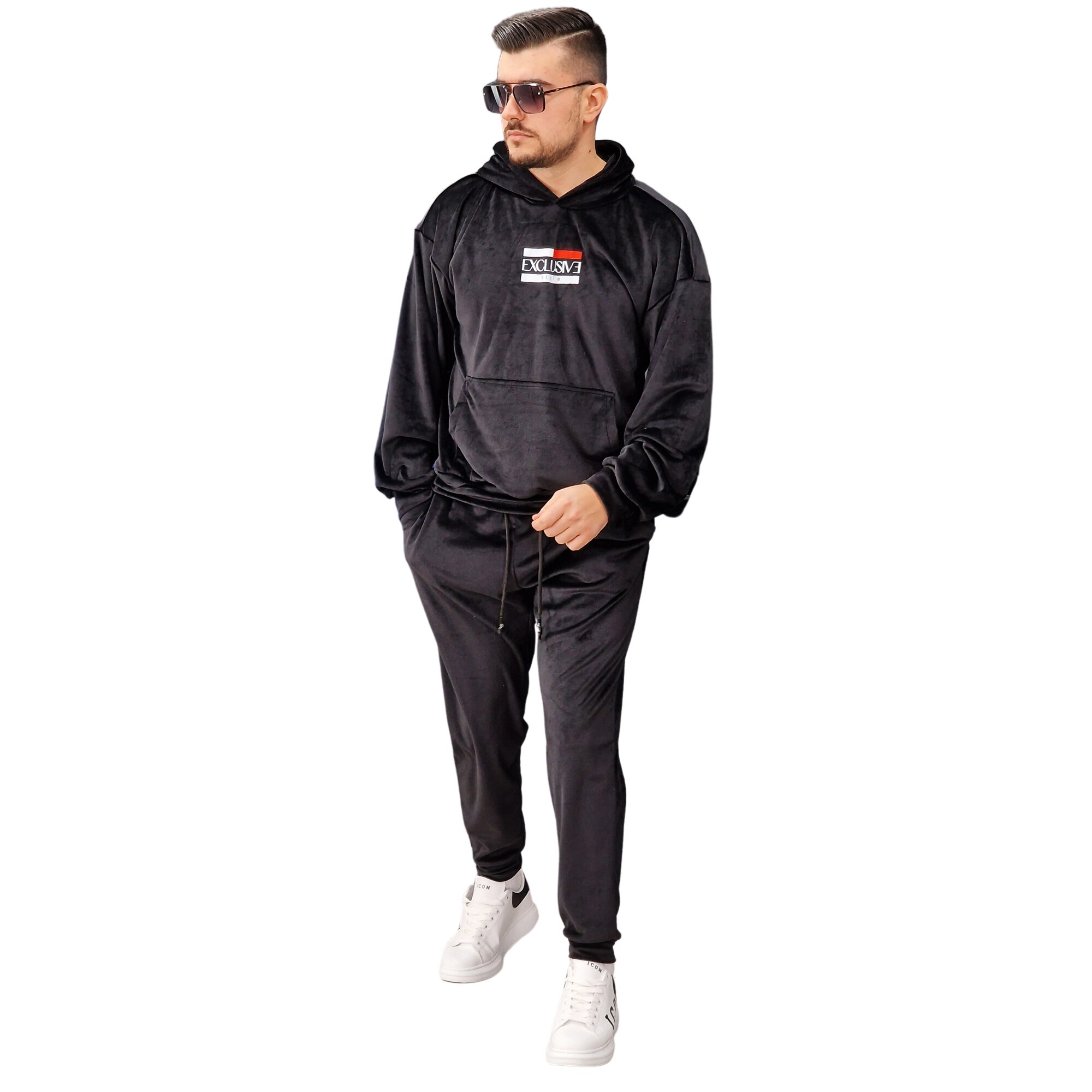 Trening barbatesc VEx Oversized, Catifea, L, Negru - eMAG.ro