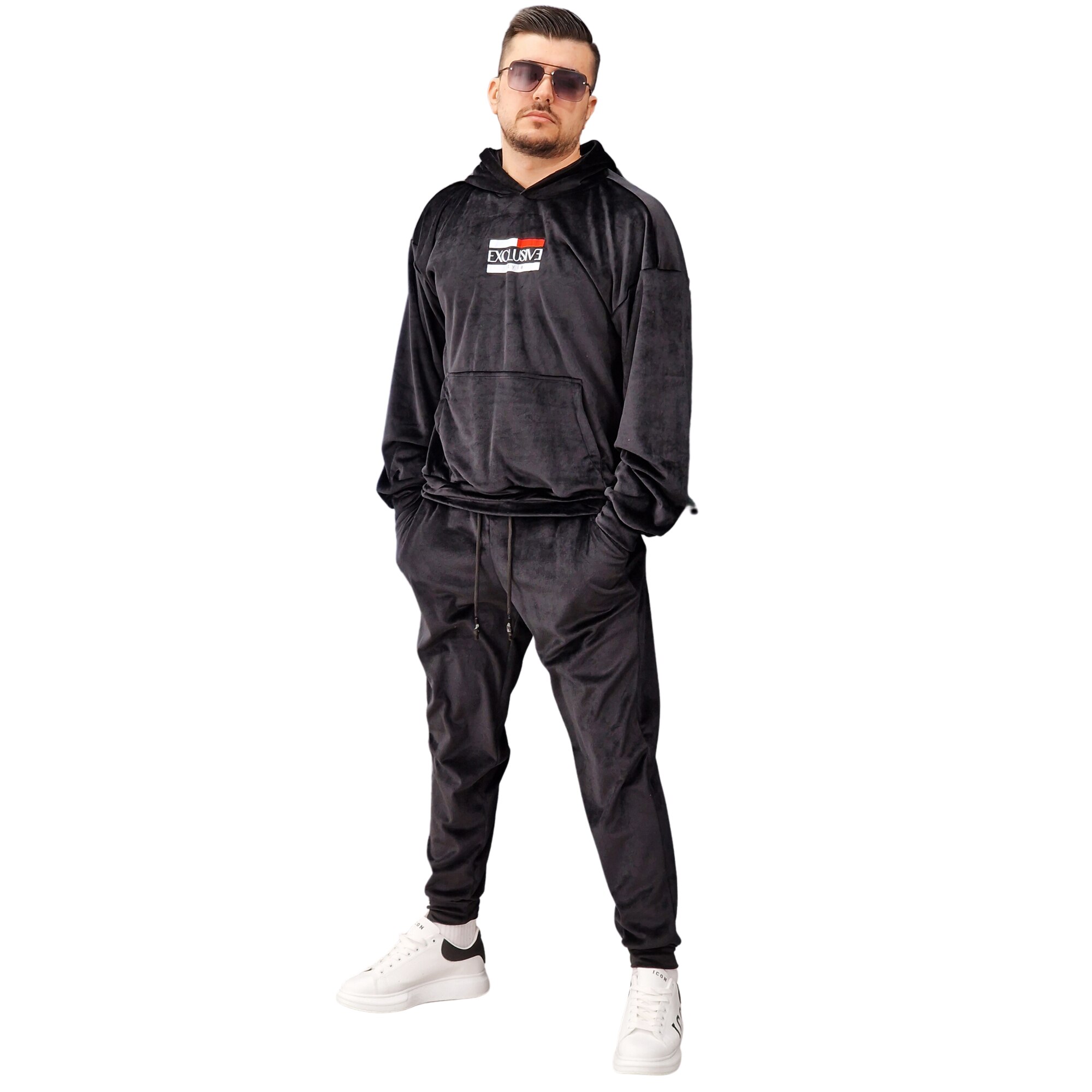 Trening barbatesc VEx Oversized, Catifea, L, Negru - eMAG.ro