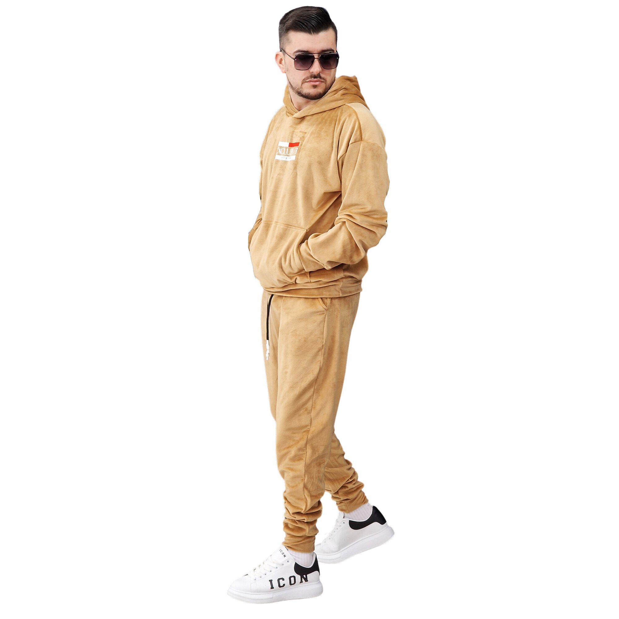 Trening barbatesc VEx Oversized, Catifea, XL, Auriu - eMAG.ro