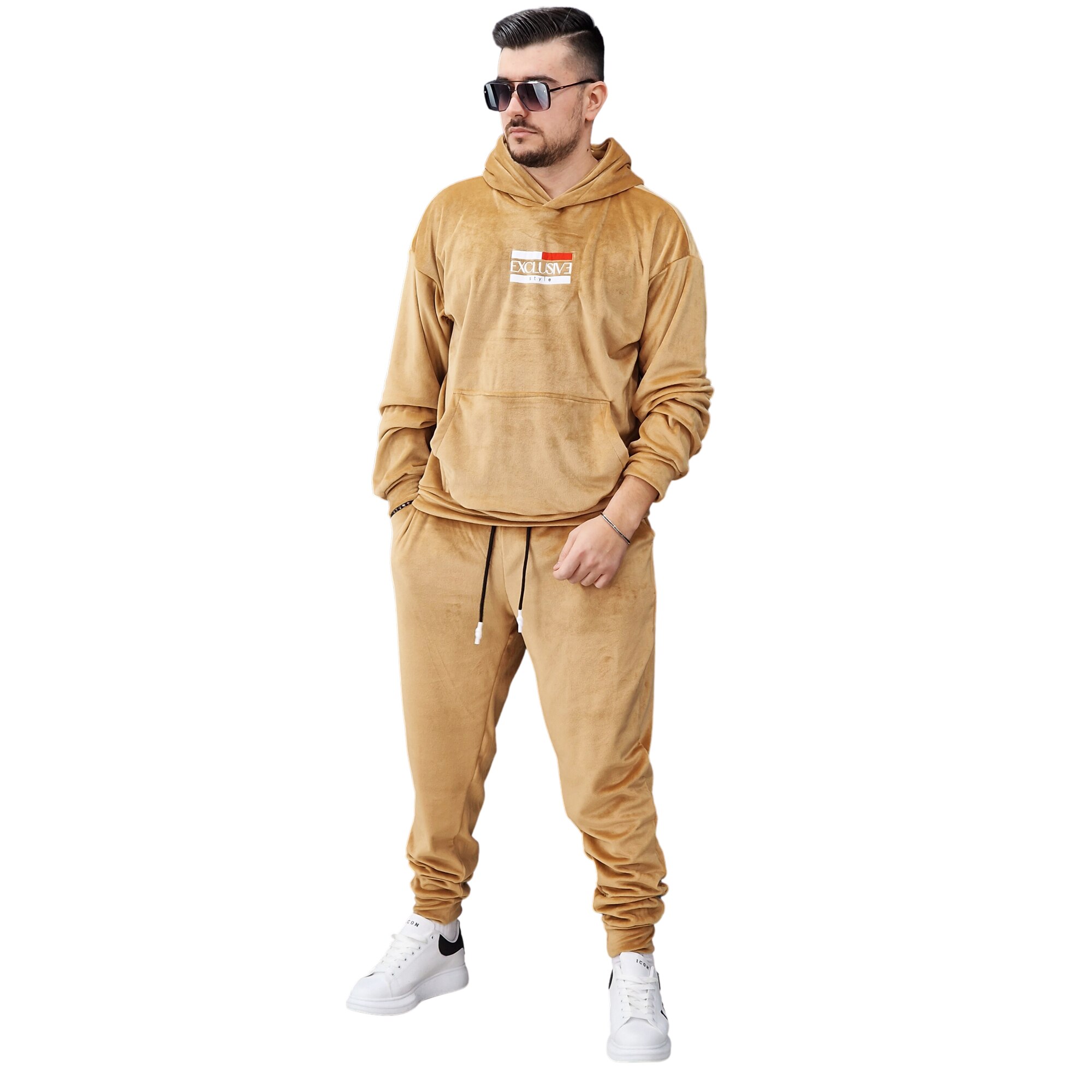 Trening barbatesc VEx Oversized, Catifea, XL, Auriu - eMAG.ro