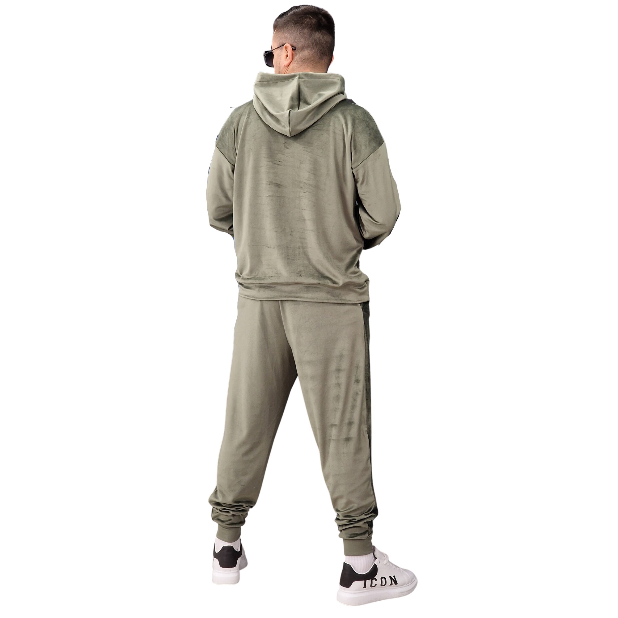 Trening barbatesc VEx Oversized, Catifea, L, Masliniu - eMAG.ro