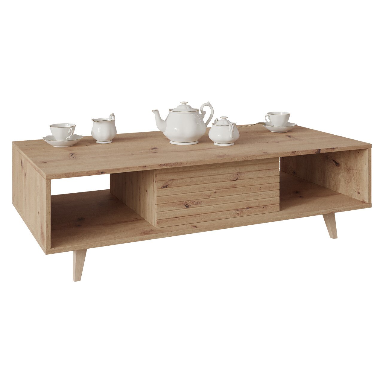 Masuta pentru cafea Trikso 1SZ, Mirjan24, 120x36x60 cm, stejar artisan ...