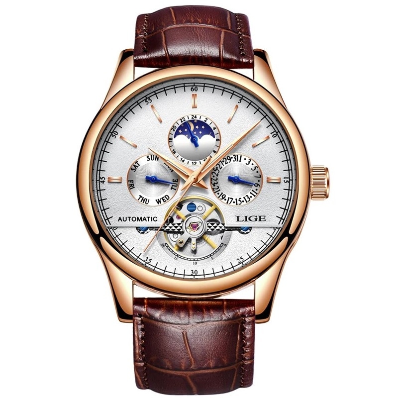 Ceas barbati de mana Lige Mecanic Automatic Elegant Casual Fashion ...