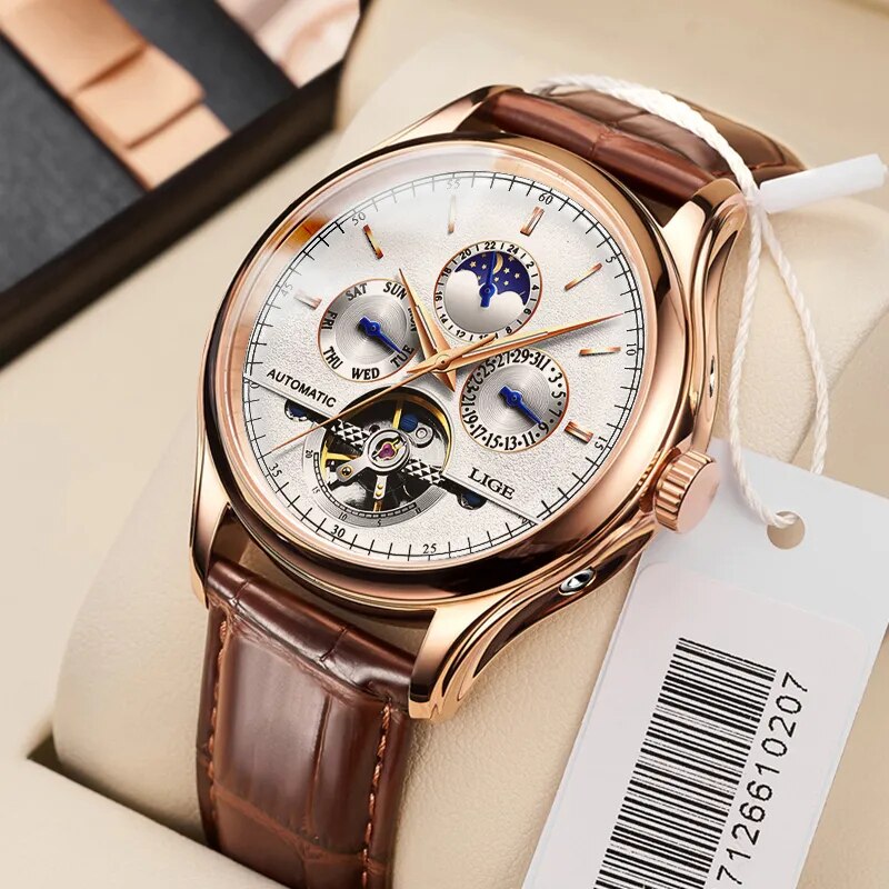 Ceas barbati de mana Lige Mecanic Automatic Elegant Casual Fashion ...