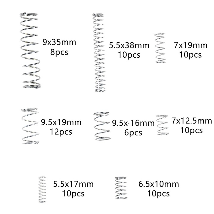 Set Arcuri spiralate de compresie, 200 buc, NetsPower, galvanizate ...