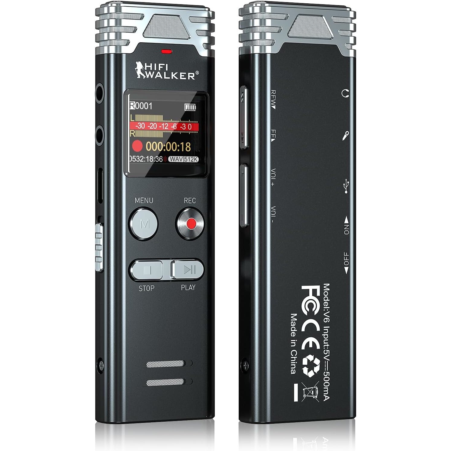 Reportofon digital 64GB, dictafon cu inregistrare HD si activare vocala ...