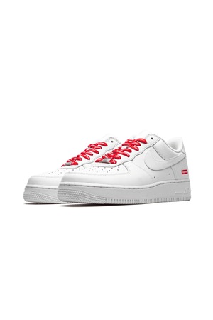 Tenisi barbati Nike Air Force 1 Low Supreme, Nike, Piele intoarsa, Alb ...
