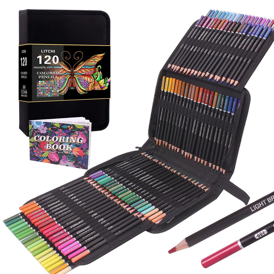 Set 120 creioane colorate Premium pentru desen, schite, multicolor ...