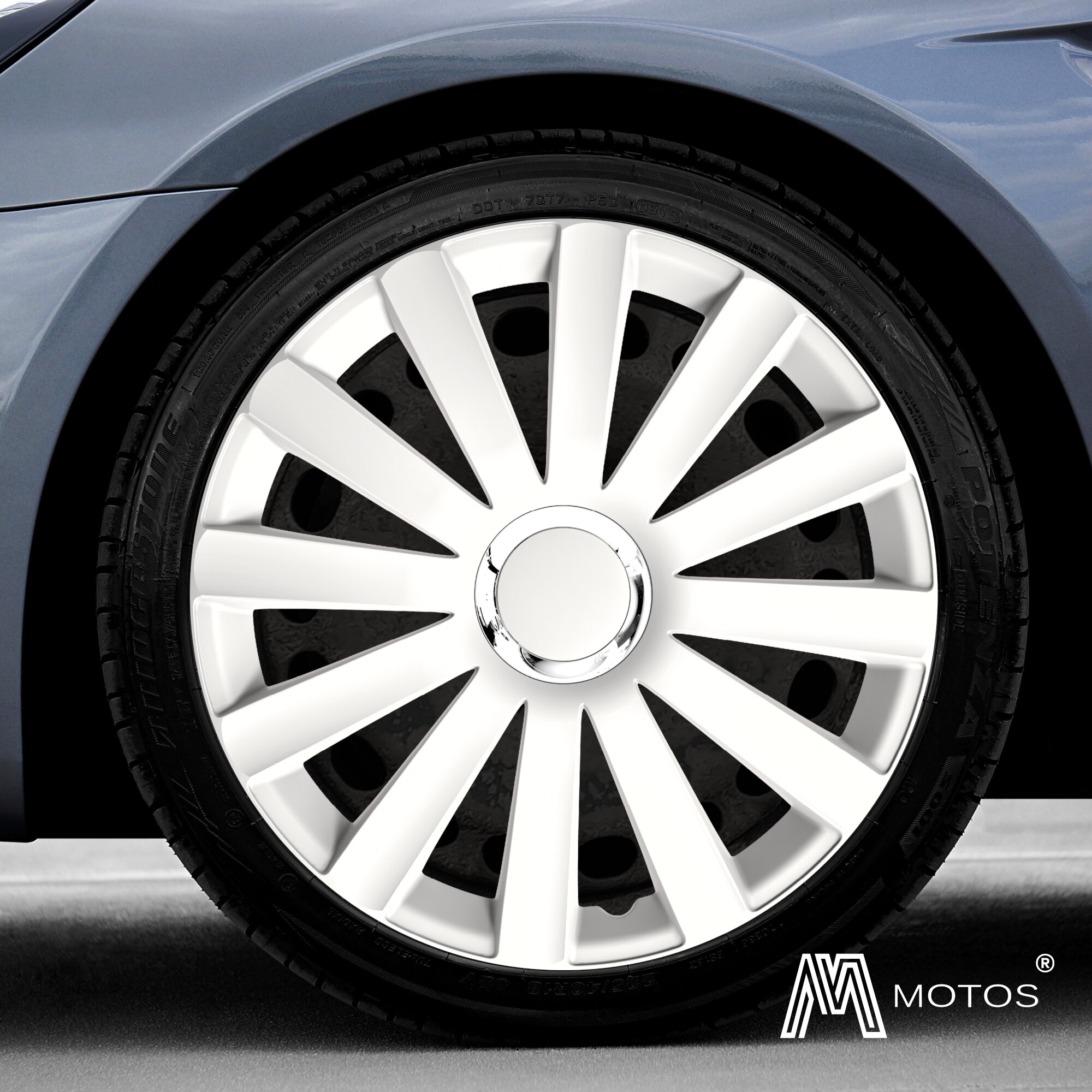 Set 4, Capace Roti, Gorecki, Argo, Spyder Pro White, 14", ABS, Crom ...