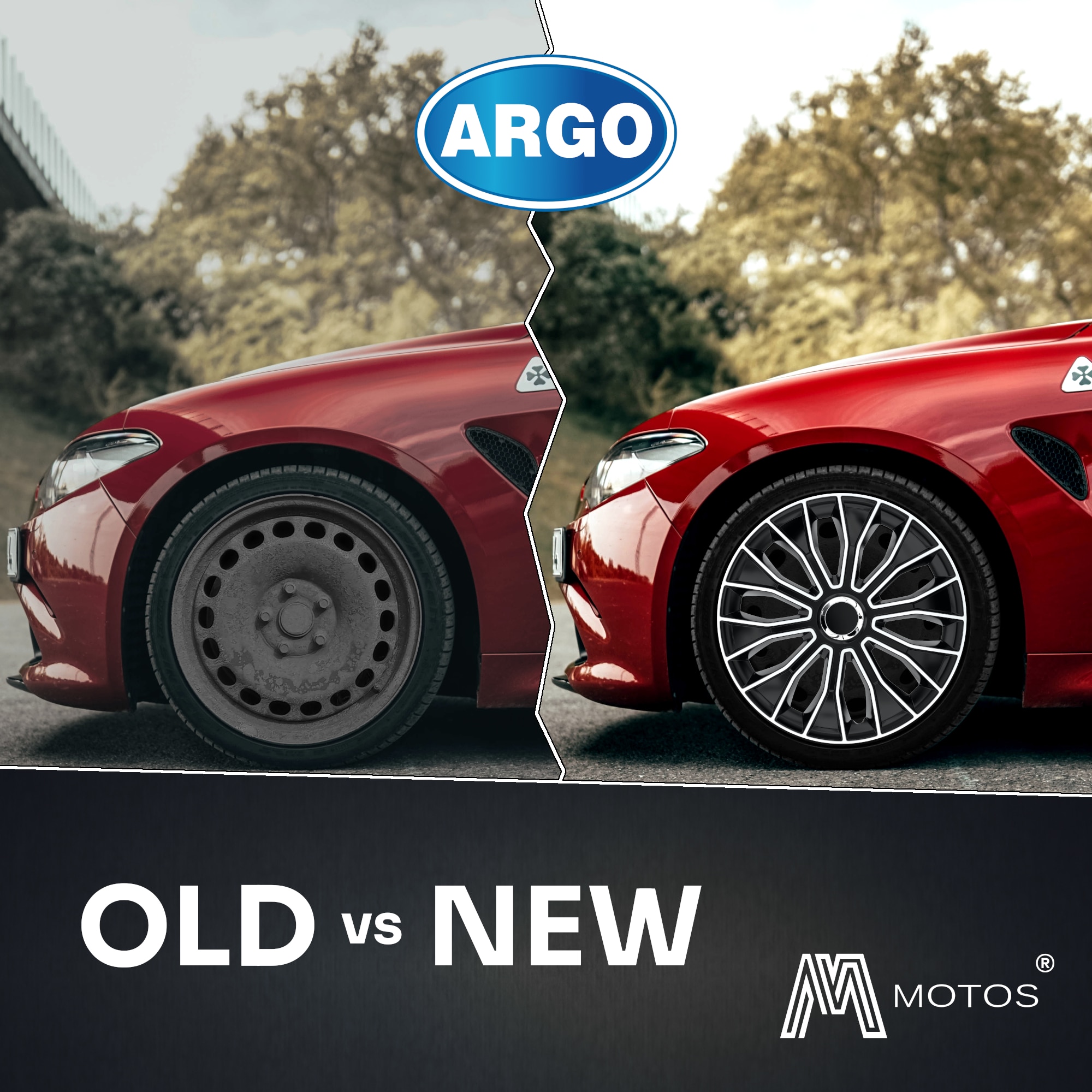 Set 4, Capace Roti, Gorecki, Argo, Voltec Pro White Black, 16", ABS ...