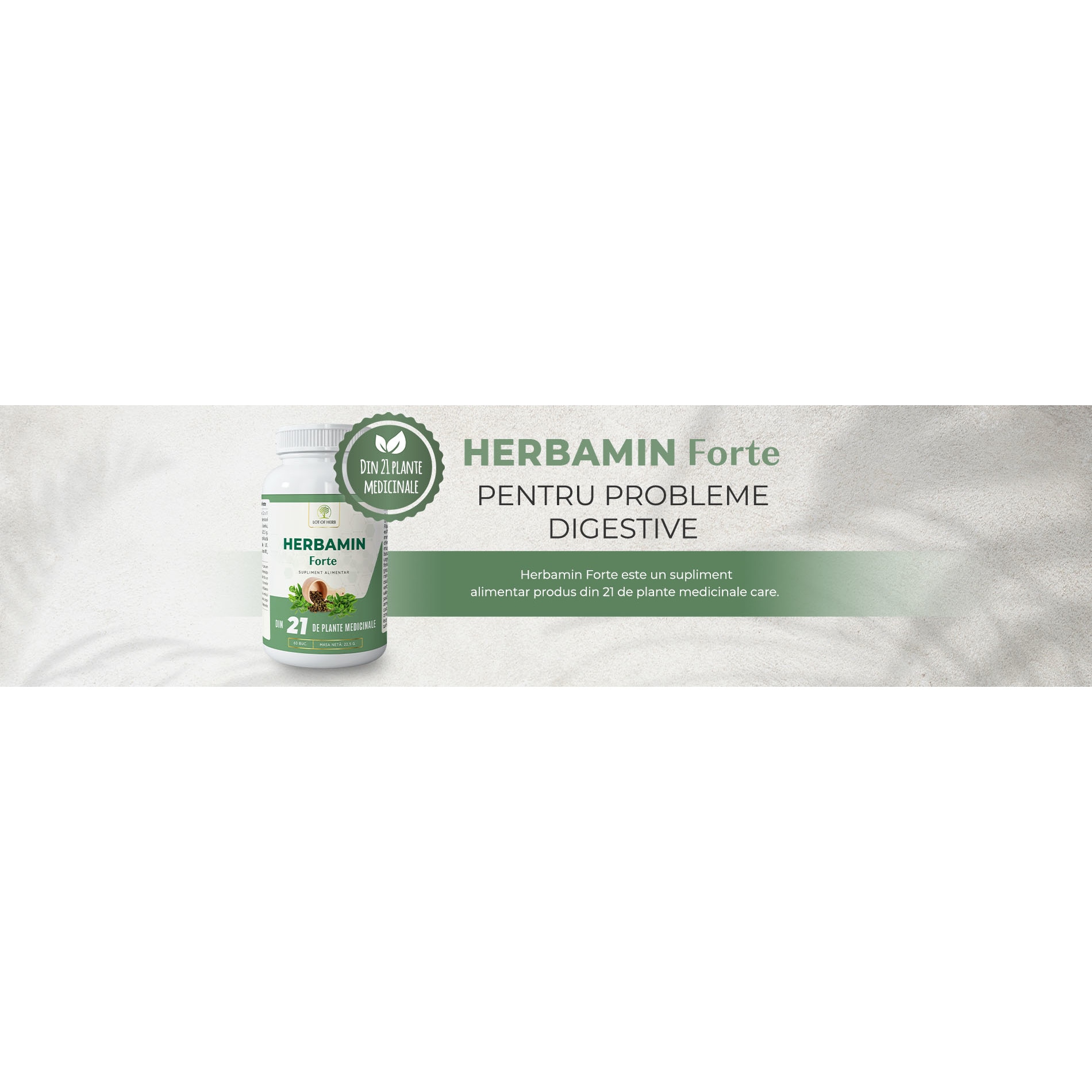 Supliment alimentar Herbamin Forte, 60 capsule, util in balonare ...