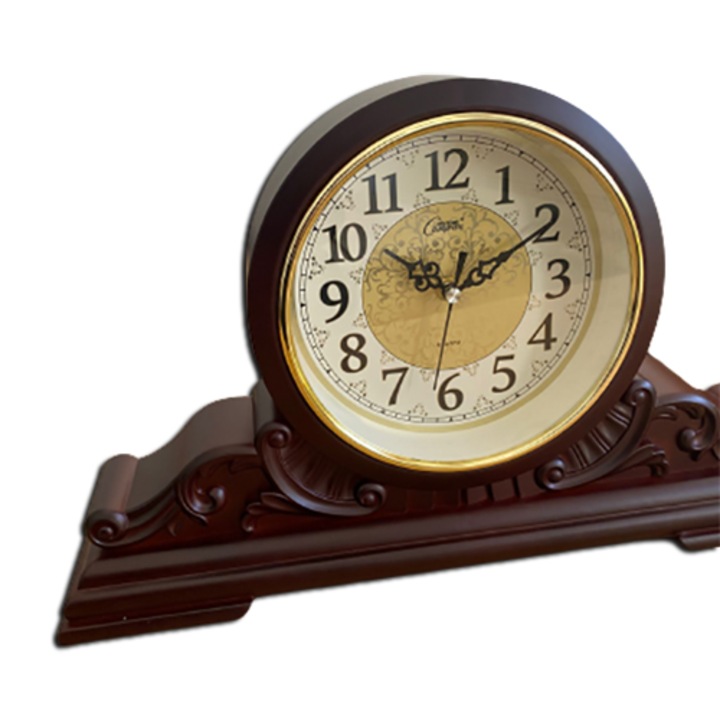 Ceas de masa vintage cu rama lata, maro, 42x8x25 cm - eMAG.ro