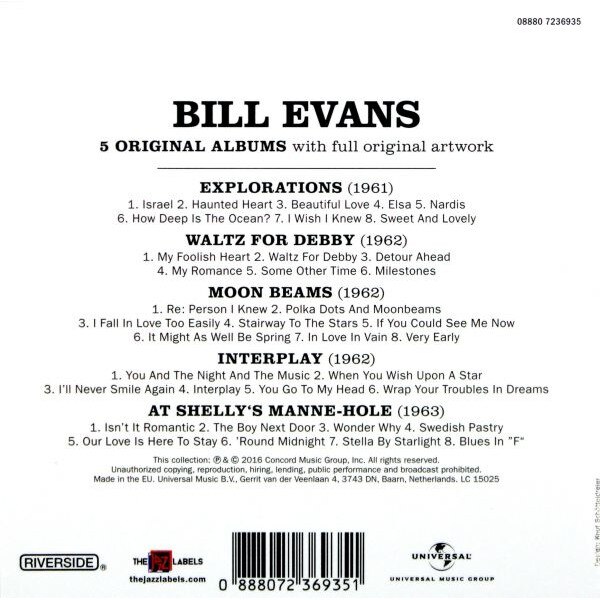 Bill Evans: 5 Original Albums [5CD] - eMAG.bg