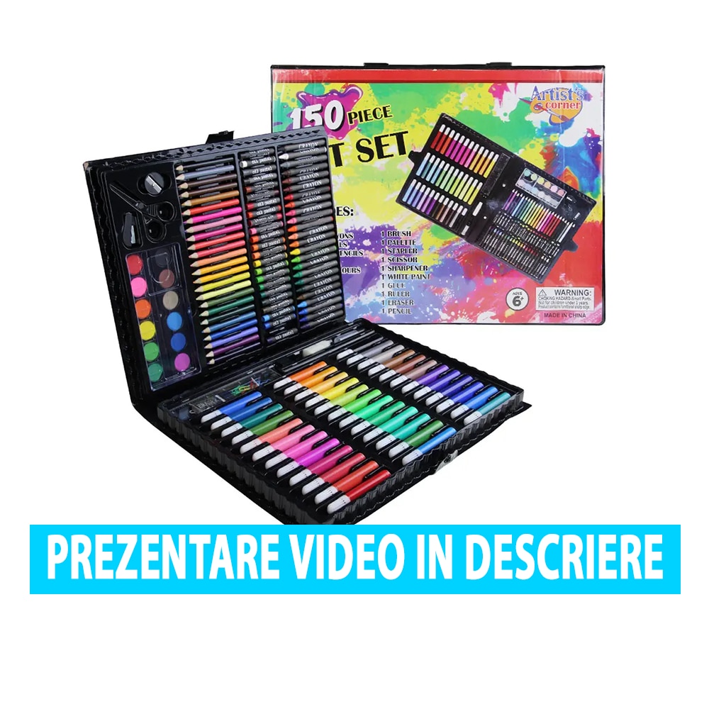 Set de pictura si desen pentru copii WePro Store, 150 piese, creioane ...