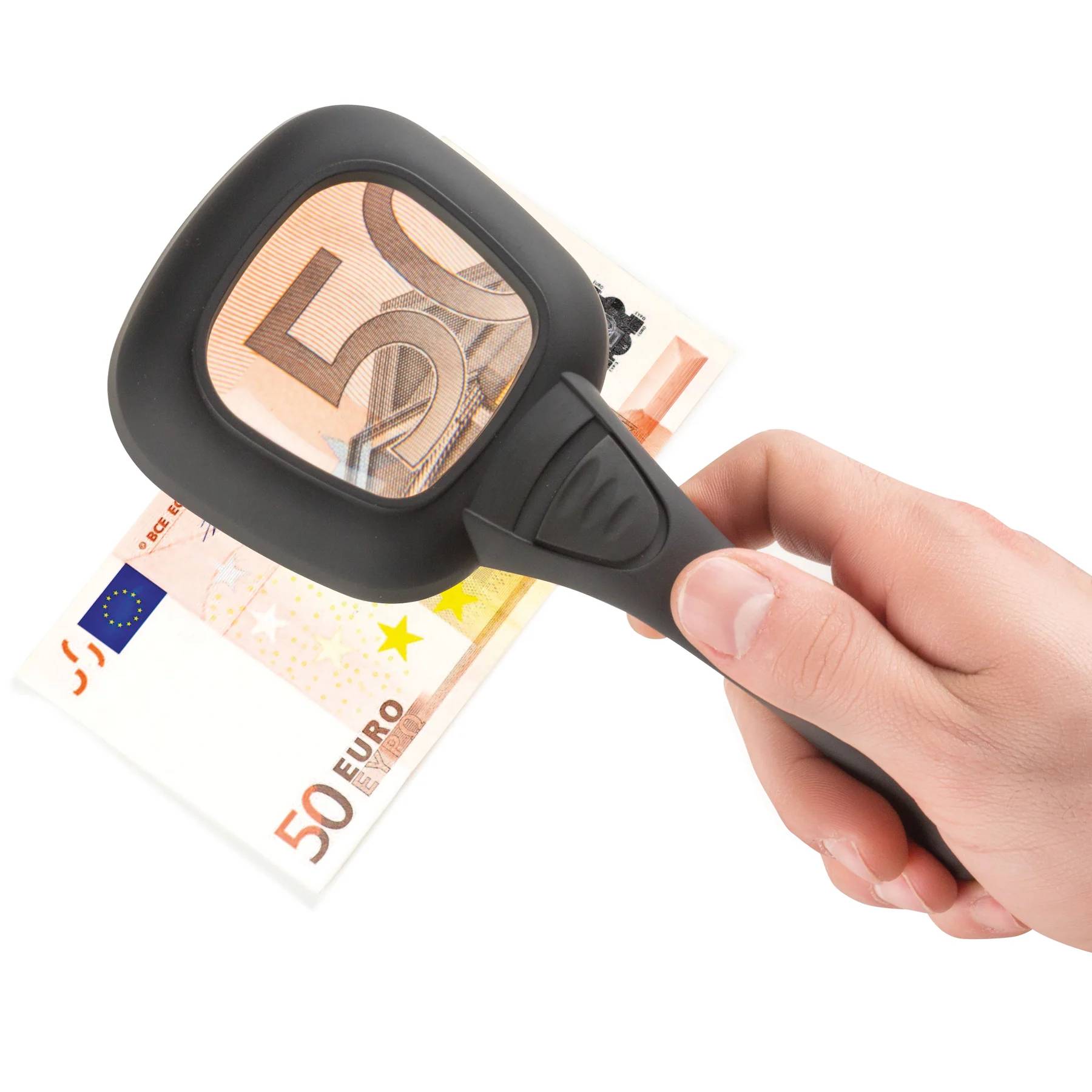 Lupa de mana cu LED, lumina alba si UV, pentru scris mic sau ...