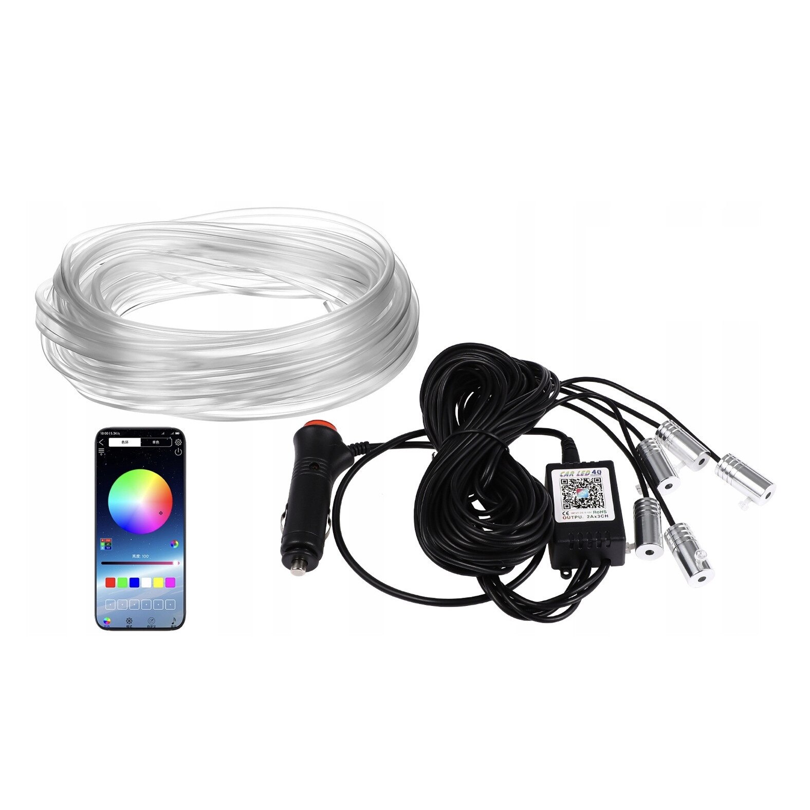 Set leduri auto, Dagon, RGB, 6m, Multicolor - eMAG.ro