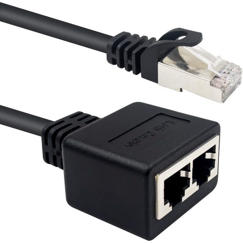 Cablu splitter Ethernet, Aisdelu®, 1 RJ45 tata-2 RJ45 mama, pentru ...
