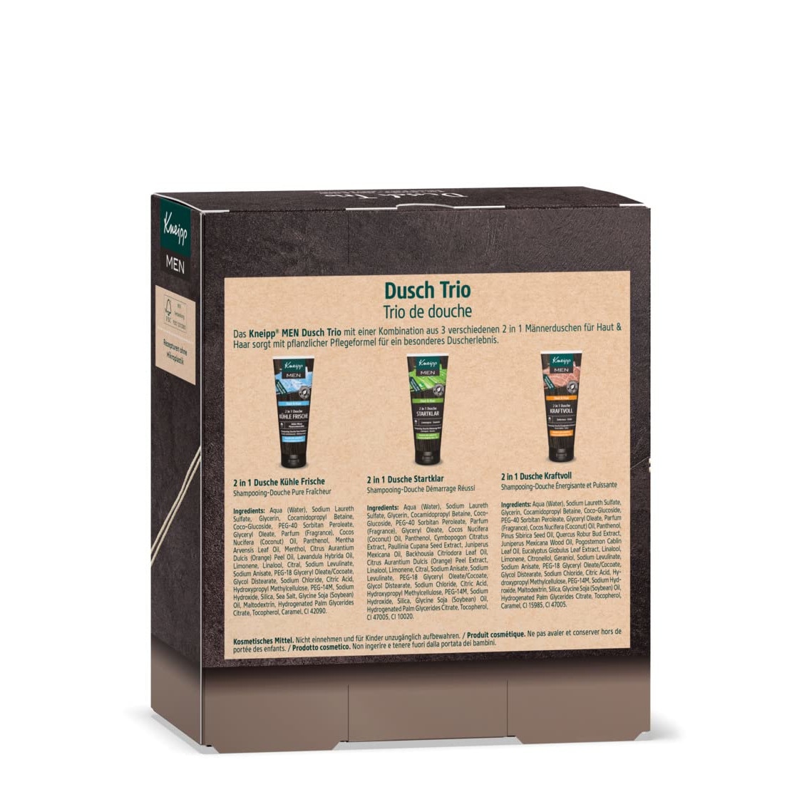 Set 3 x 75 ml gel de dus 2 in 1 pentru barbati, Kneipp - eMAG.ro