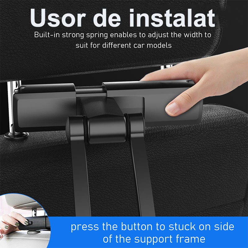 Suport tetiera telefon/tableta, Universal, Reglabil,4.7-12.3 inch ...