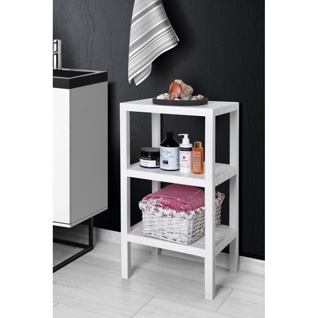 Raft universal, Niovel® RFT etajera cu 3 polite, 72x38x33 cm, Alb - eMAG.ro