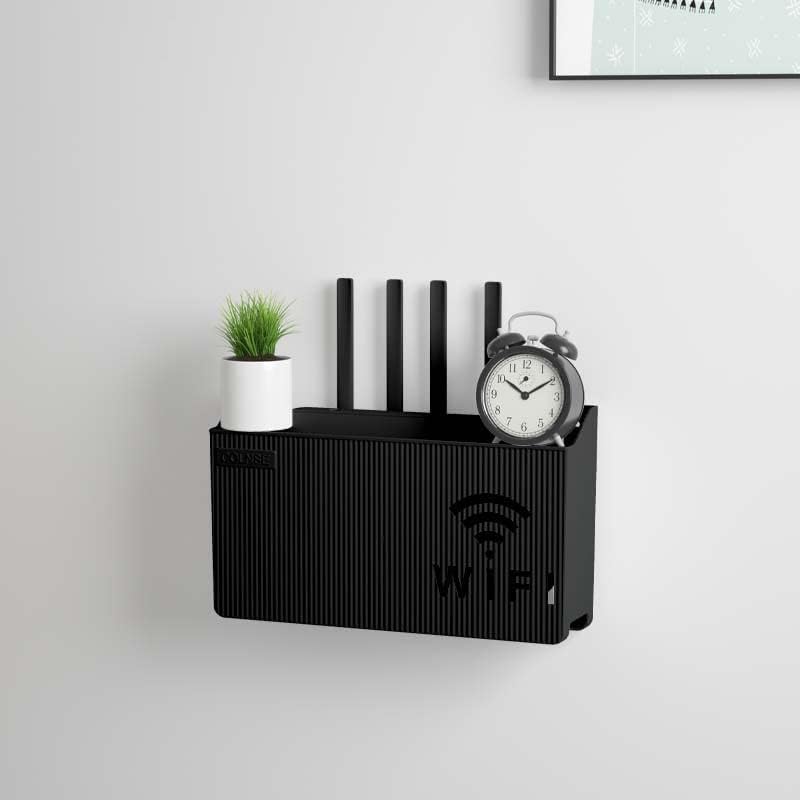 Suport pentru router WiFI, Zola®, plastic, 24.8x14.6x5.8 cm, negru ...