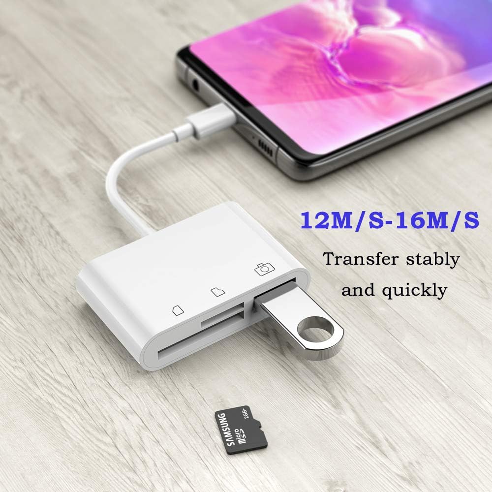 Cititor de carduri, Sunmostar, USB-C, SD/Micro SD, Alb - eMAG.ro