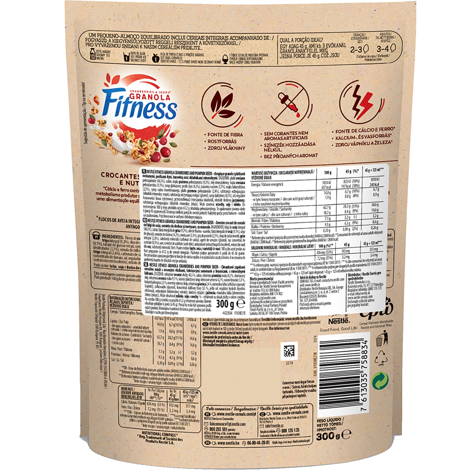 Cereale Fitness Granola cu Merisoare si seminte de dovleac, 300 g - eMAG.ro