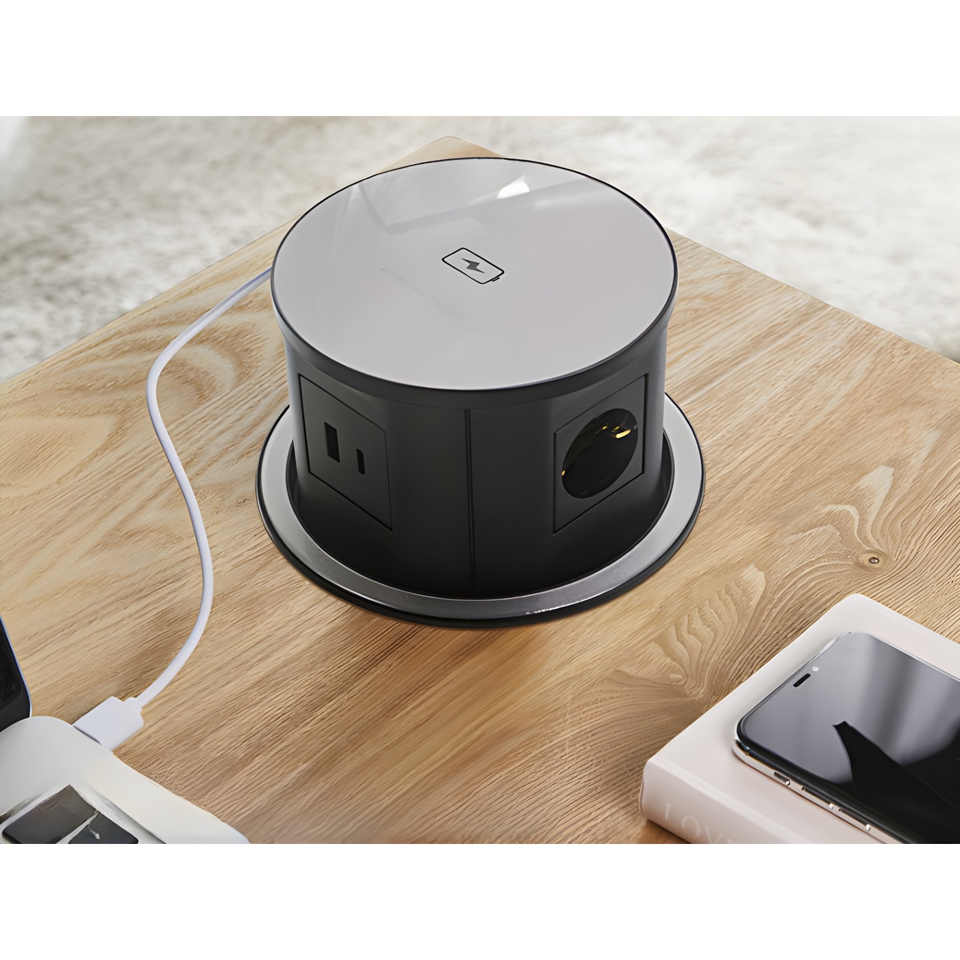 Priza SMART, Premium, Tip elevator, incorporata in blatul de birou sau ...