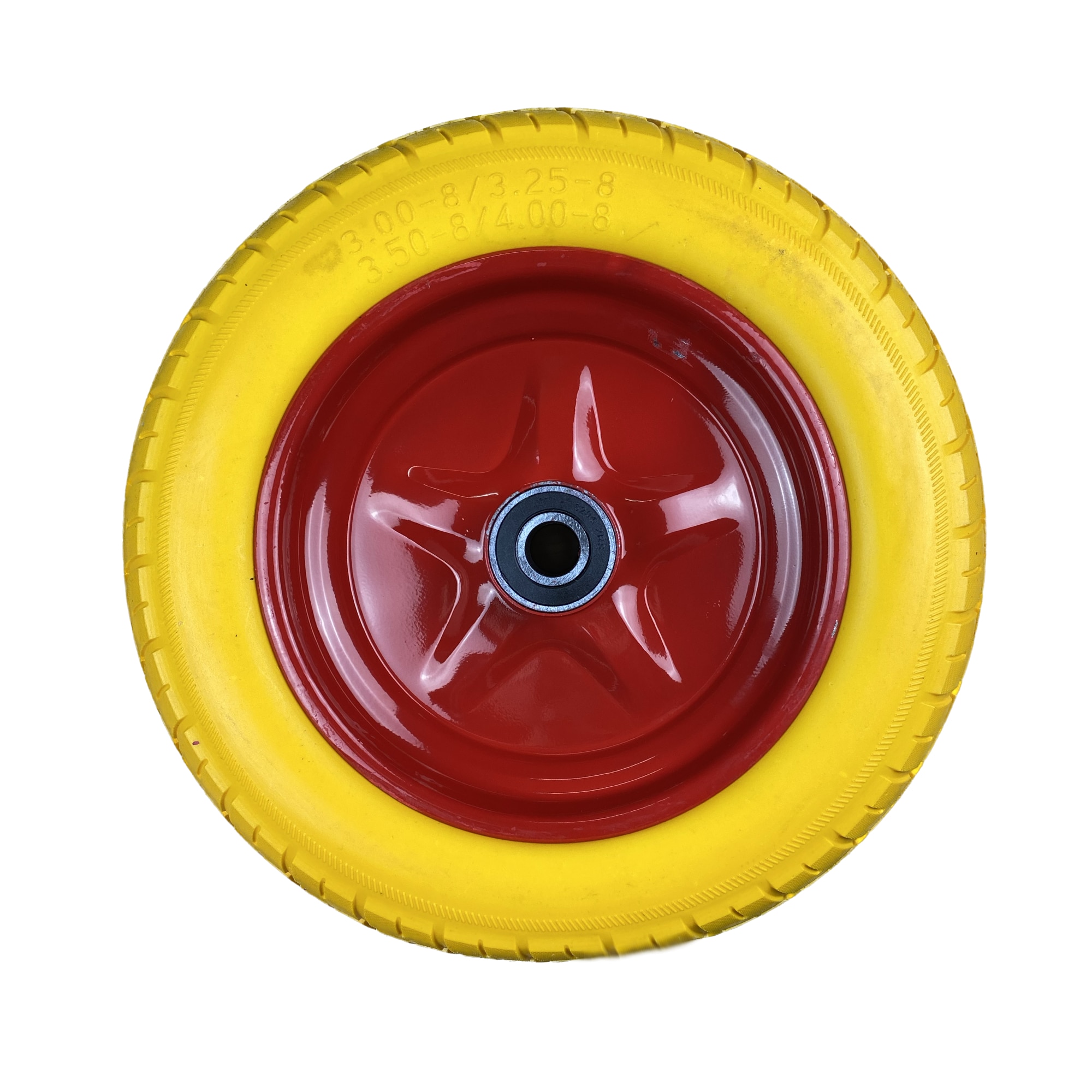 Roata roaba 350 mm x 8", fara camera, din poliuretan, rulment 6402-RS2 ...