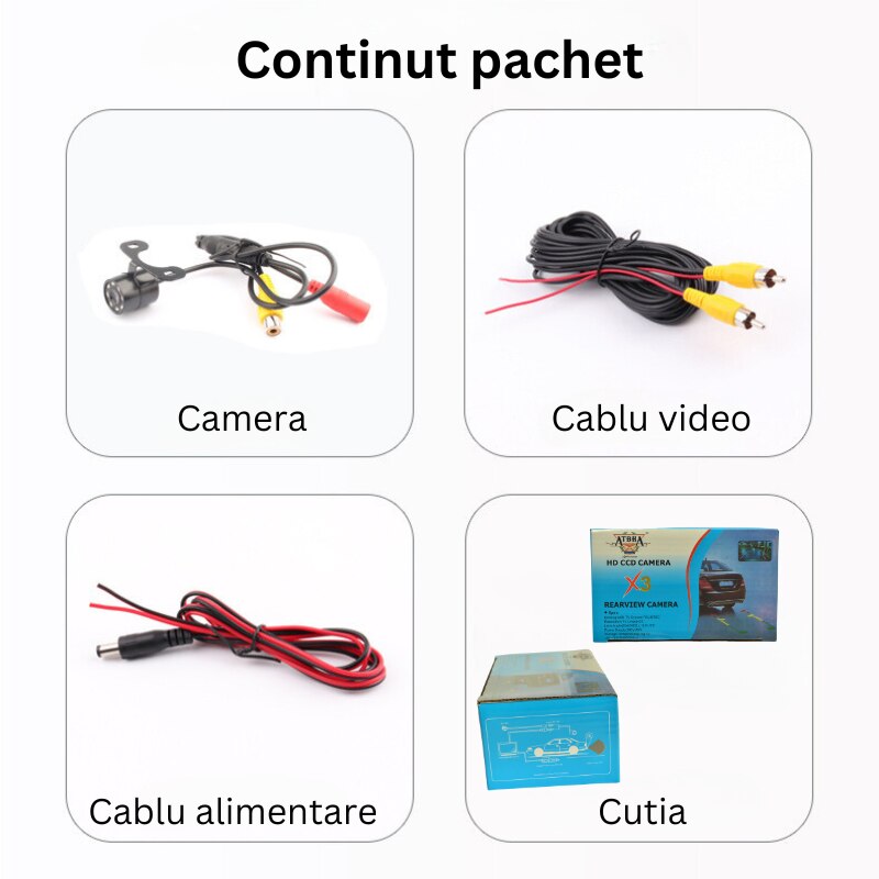 Camera Video HD Marsarier Atbha, Pentru Navigatii Auto, Cu Linii de ...