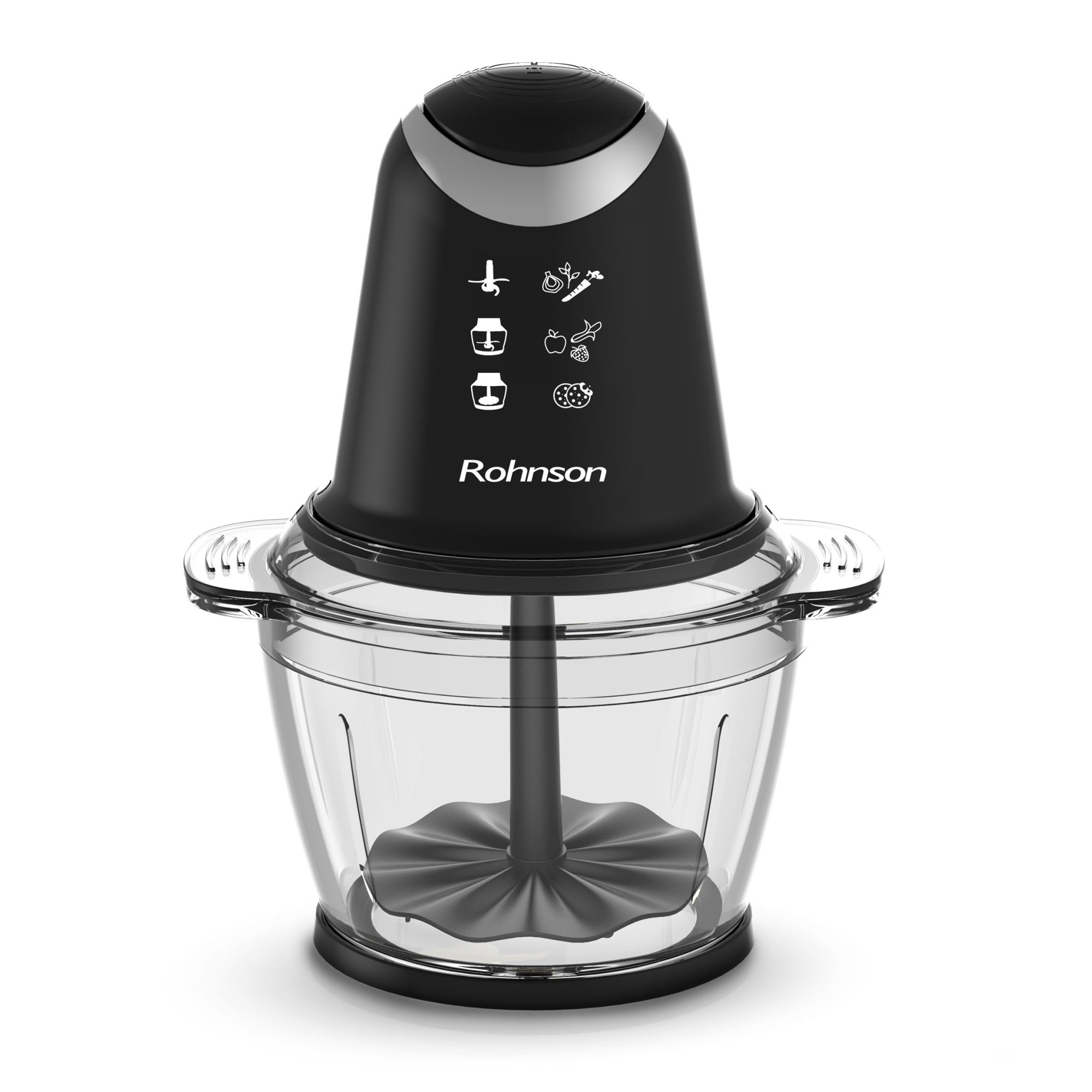 Tocator Rohnson R5112, 500W, 1L, bol sticla, 2 viteze, 4 lame Titan, negru - eMAG.ro