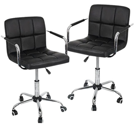 Set de 2 scaune birou, cu roti, inaltime reglabila intre 43-53 cm ...
