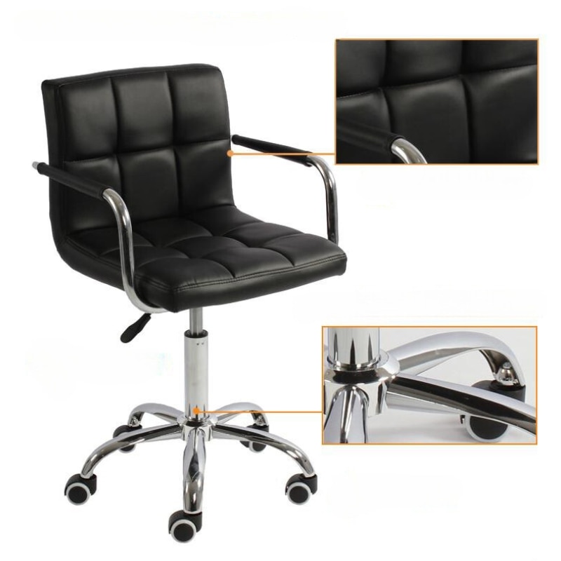 Set de 2 scaune birou, cu roti, inaltime reglabila intre 43-53 cm ...